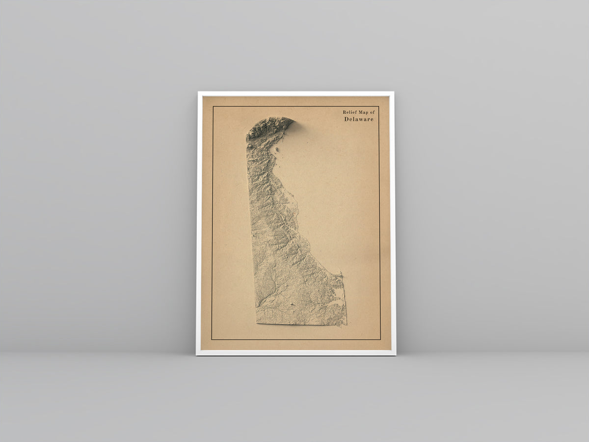 Delaware 2D Relief Map – Think About Maps