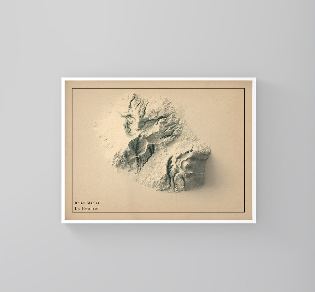 Réunion, France 2D Relief Map – Think About Maps